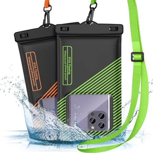 Amazon.com: Large IPX8 Floating Waterproof Phone Pouch Up to 9.0", 2 ...