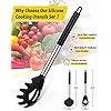 Amazon.com: Silicone Pasta Fork and Ladle Spoon Set, Large Non Stick ...