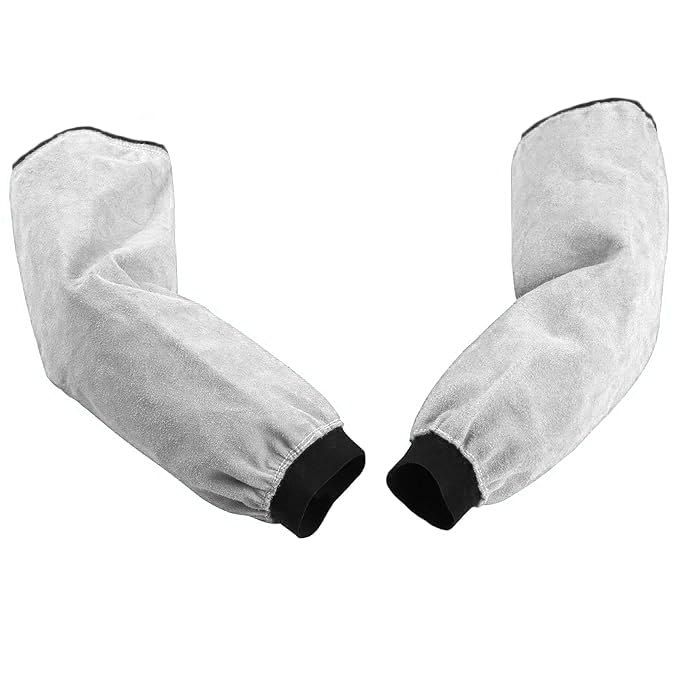 OZSWELL Leather Welding Work Sleeves for Men & Women - Heat & Flame ...