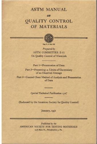 ASTM Manual on Quality Control of Materials: ASTM Committee E-11: ...