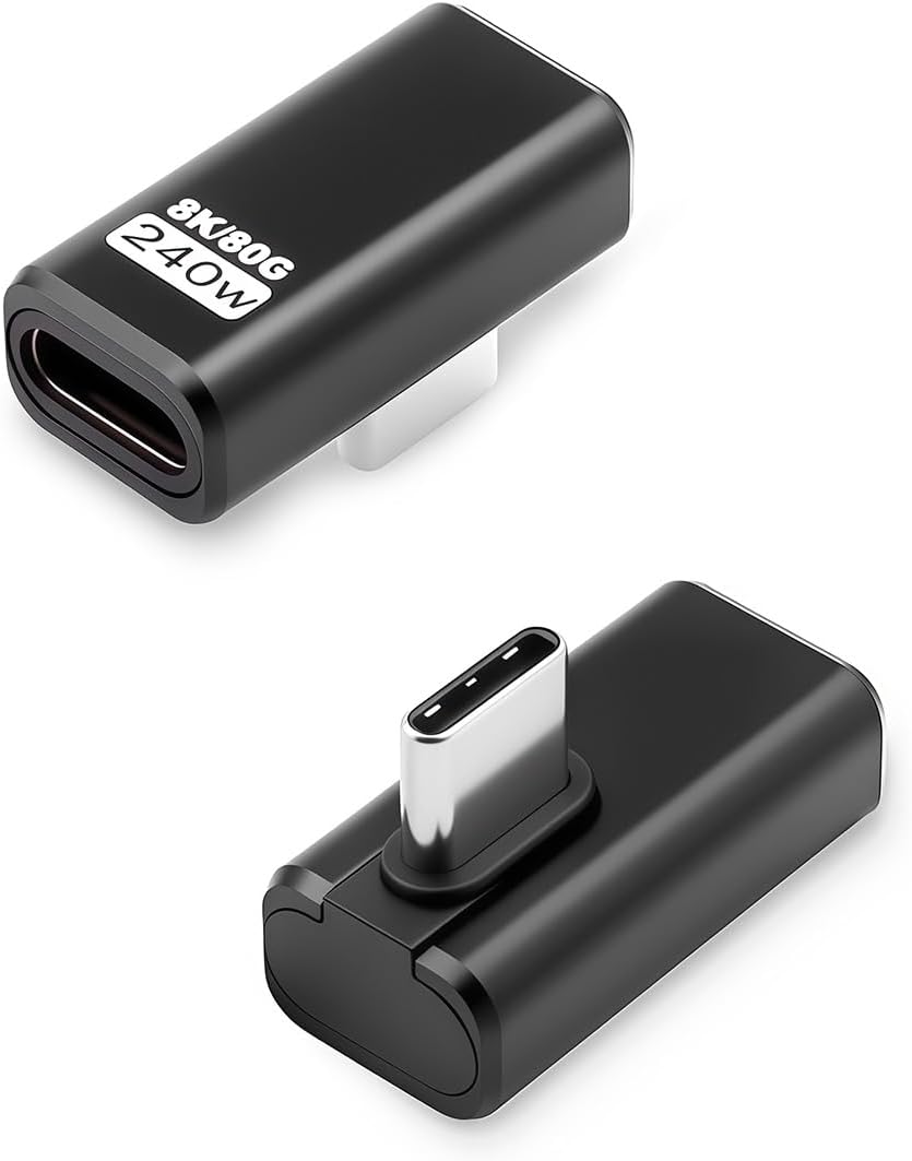 Amazon.com: Duttek 90 Degree USB C Extender Adapter [240W 80Gbps 8K ...