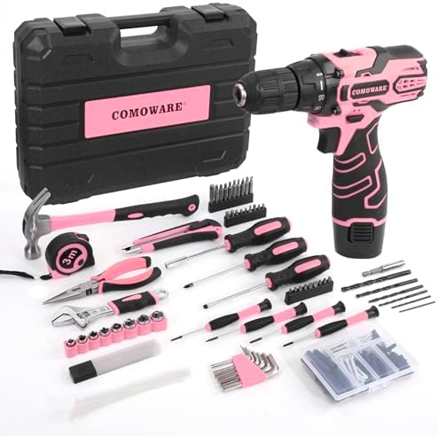 Amazon.com: populo Pink Tool Kit 236-Piece with Cordless 20V 2000mAh ...