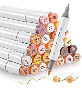 Ohuhu 24 Skin-Tone Colors Alcohol Markers, Brush & Chisel, Sketch Art ...