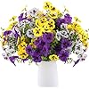 Amazon｜Rowfad 造花 フェイクパンジーフラワー 屋外用 フェイクシルクパンジー 春の花 屋外 プランター 玄関/ポーチ/庭 ...
