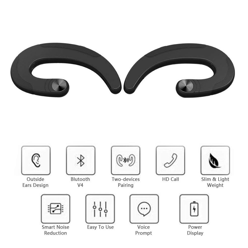 Wireless Bluetooth Double Ear Headset,Painless Wearing Headphones With ...