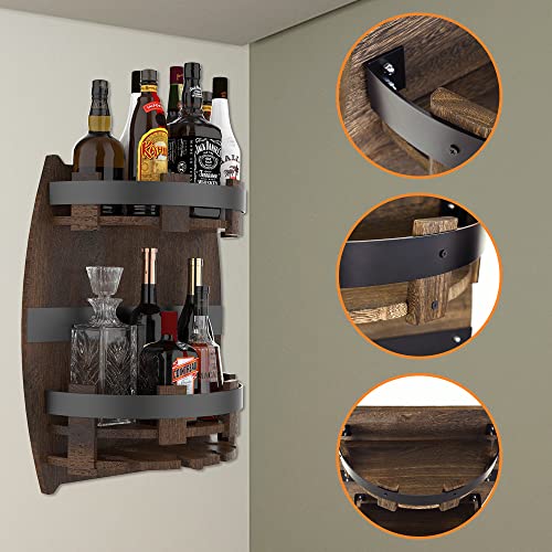 Snapklik.com : Whiskey Barrel Rack,Vintage Wall Mounted Wine Rack For ...