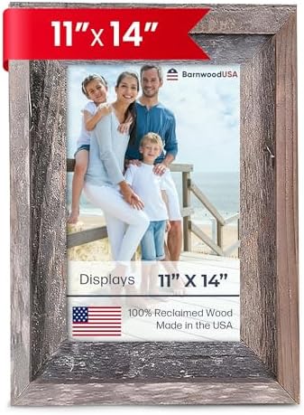 Amazon.com: Farmhouse Style Rustic Picture Frame - Reclaimed Wood Photo ...