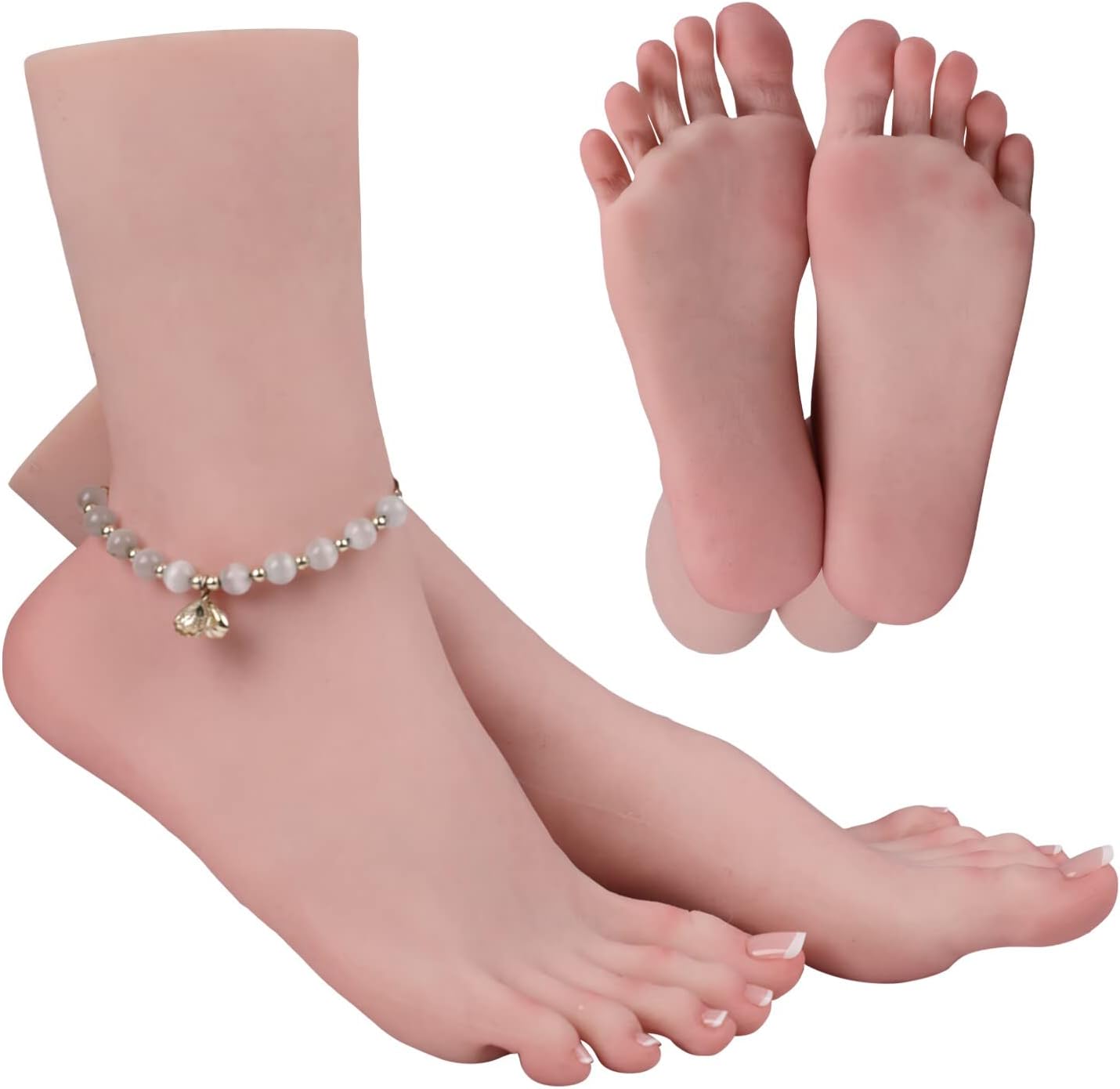 Amazon | MOTLEYBEAN 足 模型 シリコン足 女性の足 短い フットモデル 絵画モデル 自然感 リアル 足フェチ ネイルDIY ...