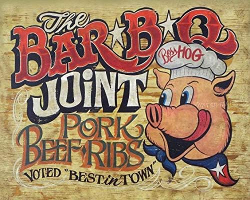 Amazon.com: New Vintage Retro Metal Tin Sign The Bar BBQ Joint Pork ...