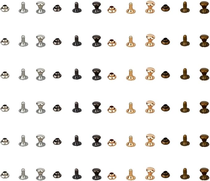 Amazon.com: SUPERFINDINGS 400 Pairs 4 Colors 3mm Leather Rivets Double ...