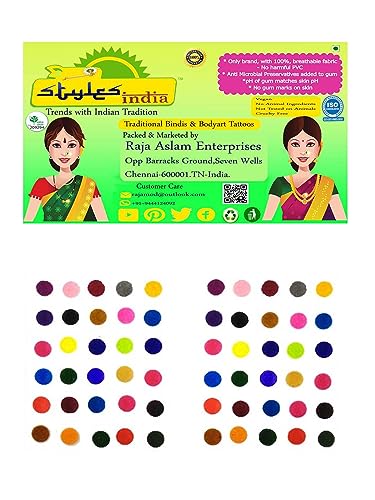Stylesindia Sticker Kumkum Spot Bindi Tattoos Breathable Fabric, Skin ...