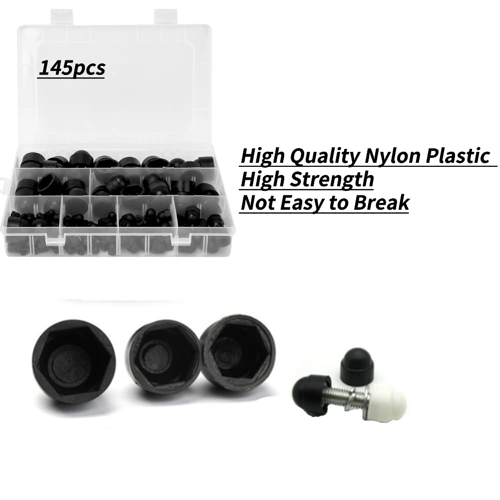Snapklik.com : 145pcs Rubber End Caps, Bolts Cap, Plastic Nut Caps Hex ...