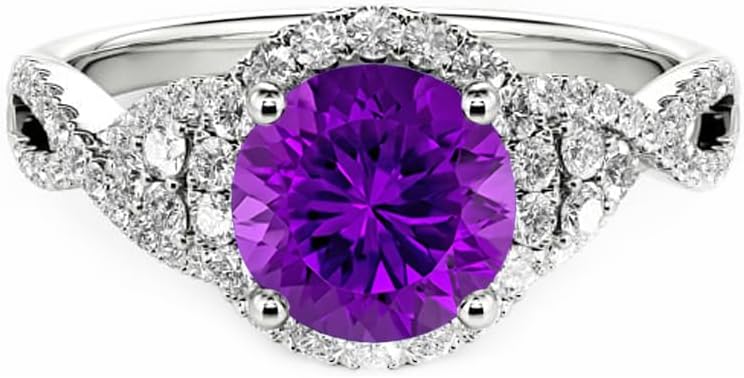Amazon.com: SELKAT Custom Amethyst Rings for Women Gold Sterling Silver ...