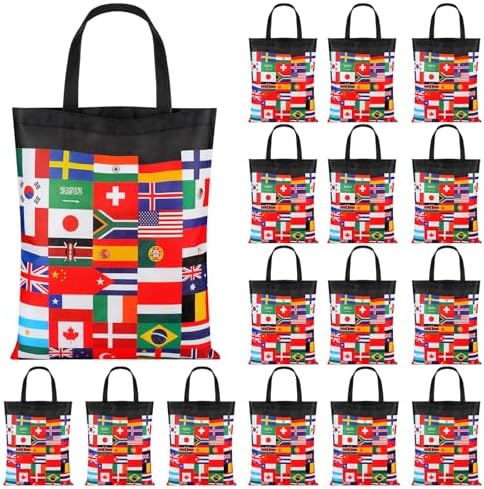 Amazon.com: Yaomiao 18 Pcs International Flag Gift Bags 15" x 17 ...