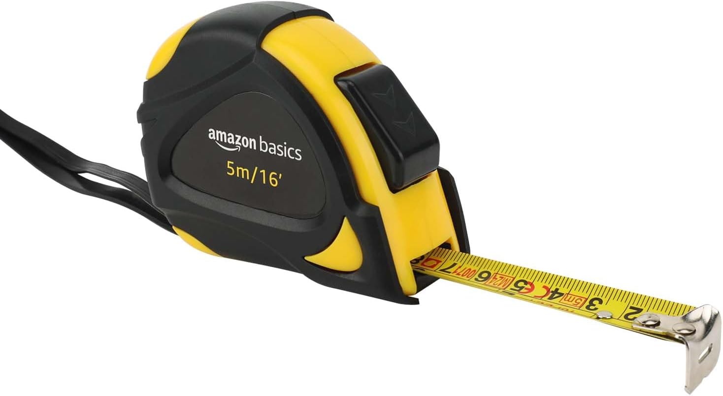 Amazon Basics Self-Locking Tape Measure, Metric Scale, MID Accuracy, 4. ...