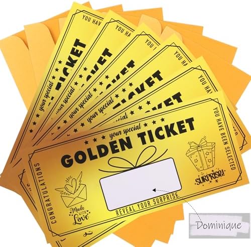 6 Pieces Golden Ticket Scratch-off Cards with Envelopes, Scratch ...
