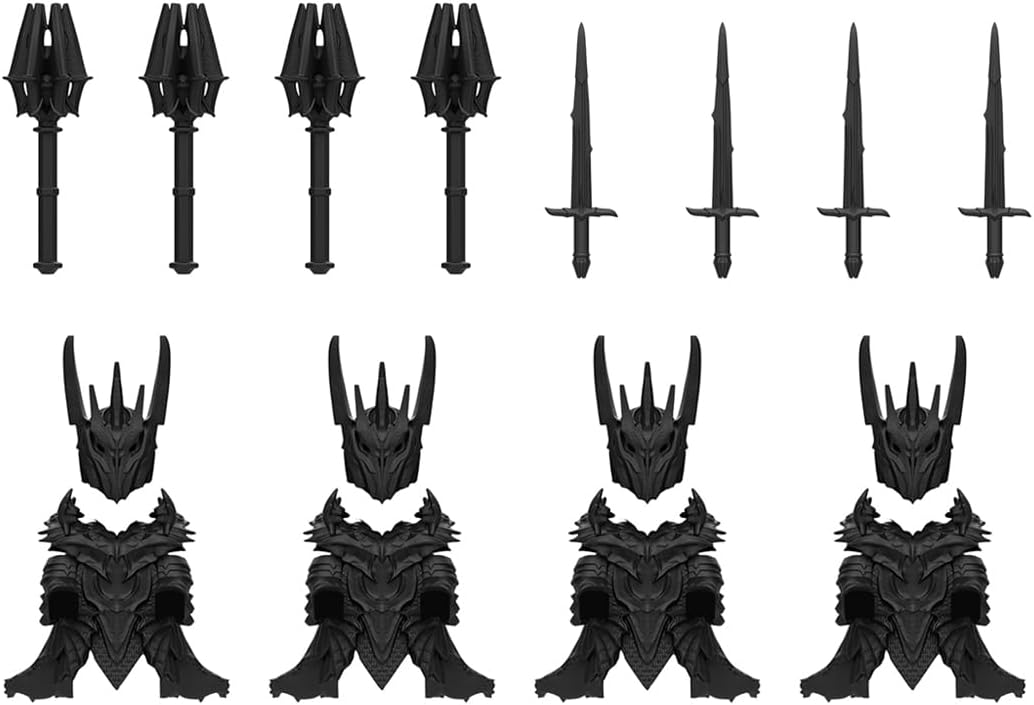 Amazon.com: Medieval Dark King Weapons Block Accessories Set – Horned ...