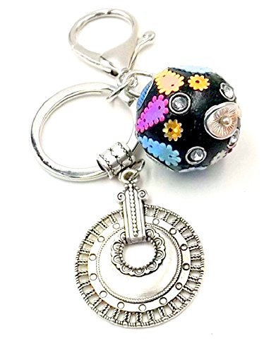 Amazon.com: Indonesian Bead - Woman's Keychain - Silvertone - Car ...