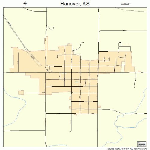 Large Street & Road Map of Hanover, Kansas KS - Printed poster size ...