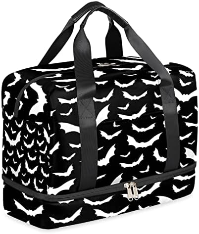 Amazon.com | Travel Duffel Tote Bag Purple Bat Gothic Sports Duffel Bag ...