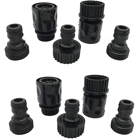 Amazon.com: Set of 5 Complete Garden Hose Quick Connect Kit Plastic ...