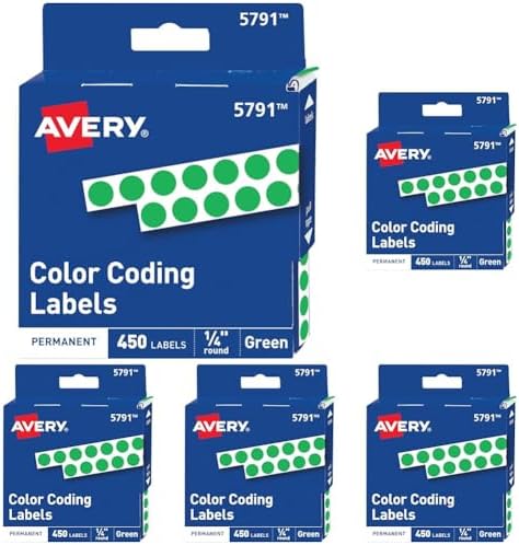 Amazon.com : Avery Color-Coding Permanent Labels, 1/4 Inch Round ...