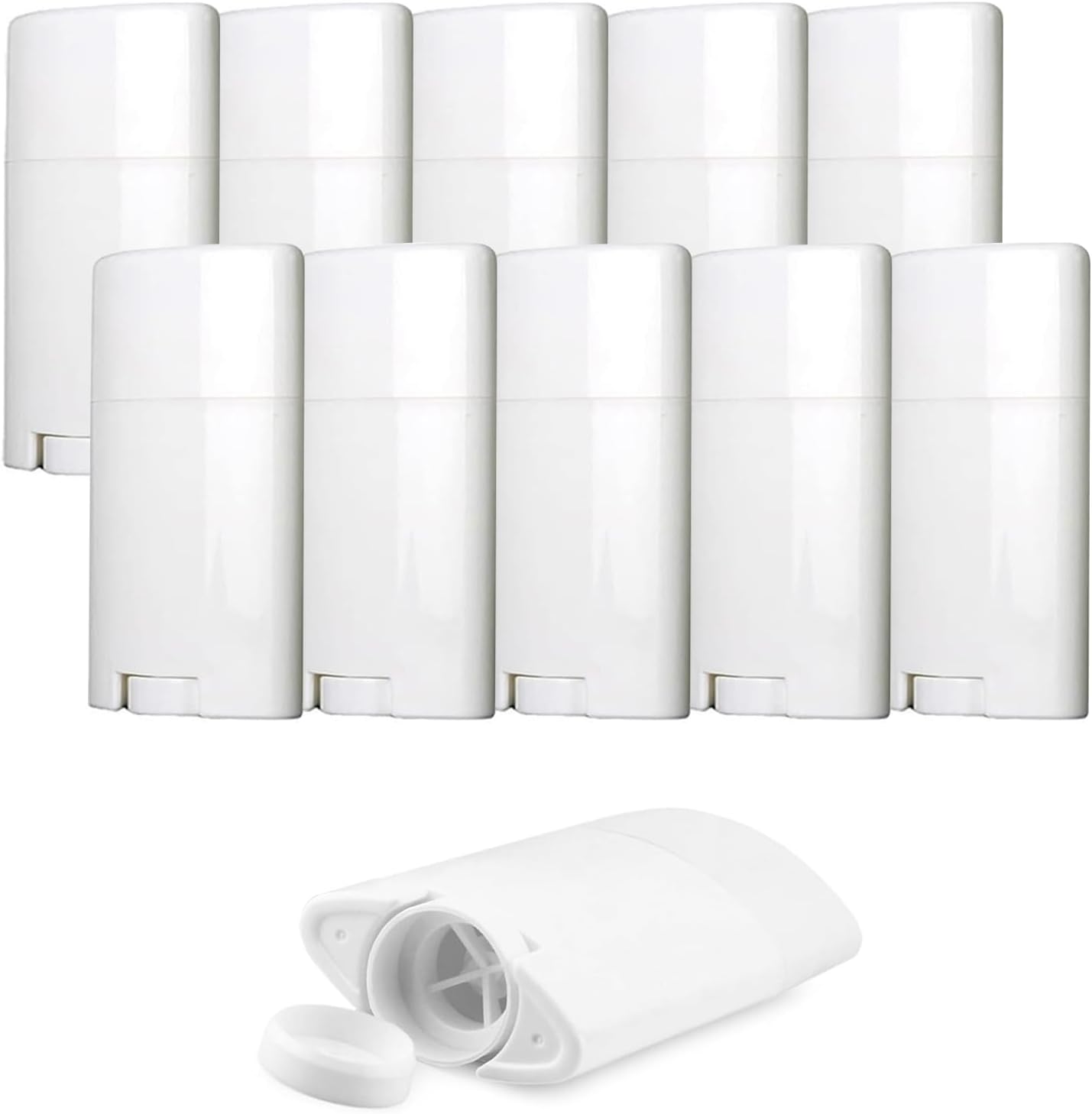 Amazon.com : 10 Pack 2.5 oz Empty Deodorant Containers,Bottom Filling ...