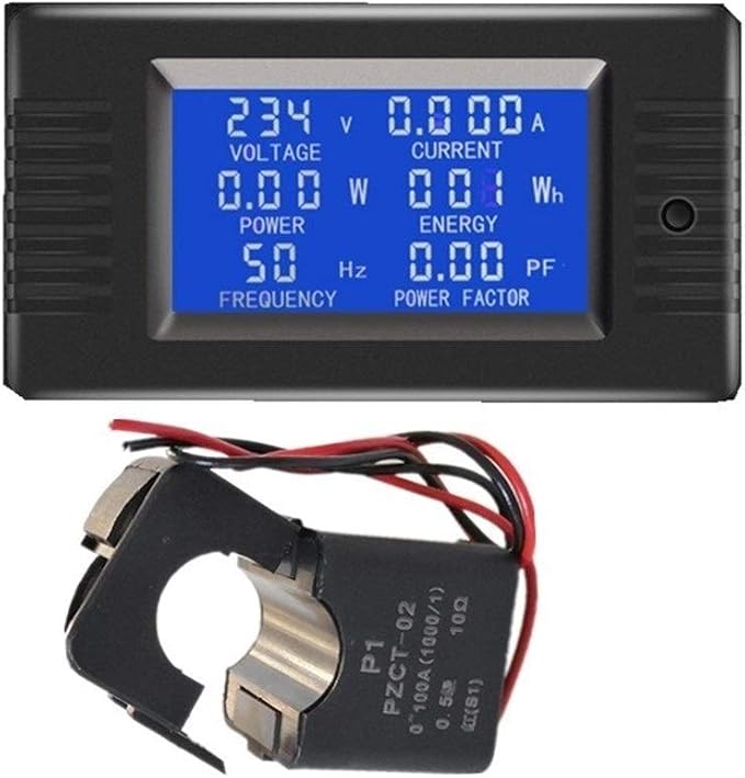 Voltímetro AC 6in1 220V 100A Monofásico Panel digital Amperímetro Volt ...
