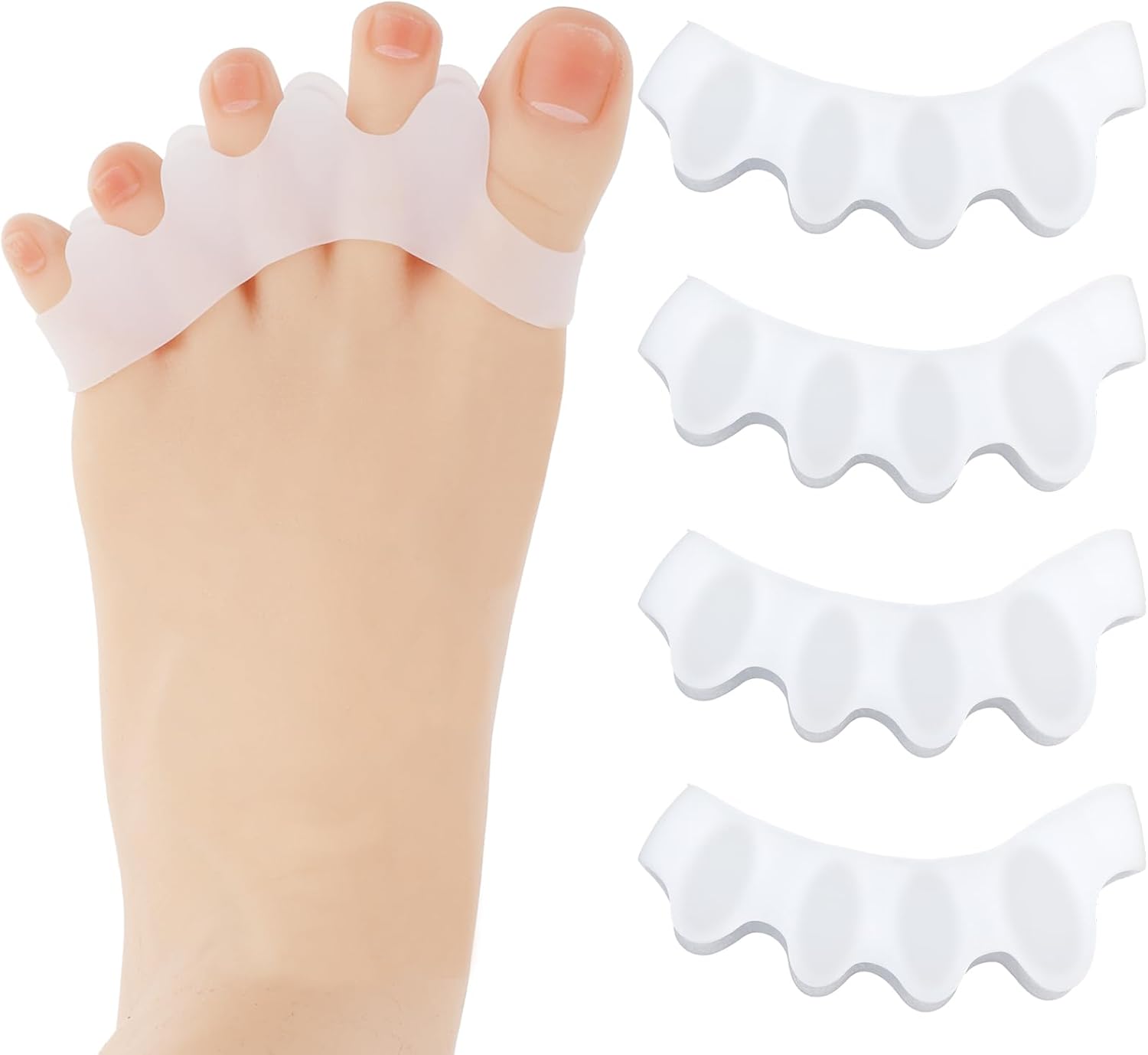 Jeffdad 4 Stück Zehenspreizer für alle Zehen, Silikon Zehentrenner ...