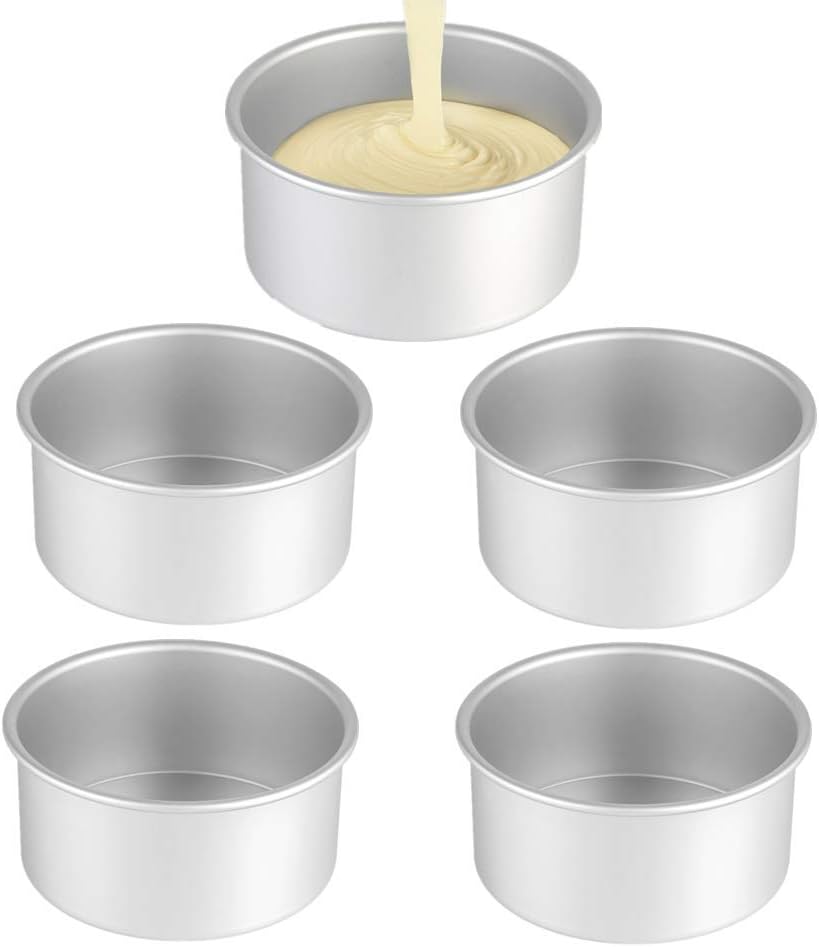 Amazon.com: 5Pack 5 Inch X 2 Inch Cake Pan, mini cake pan, round ...