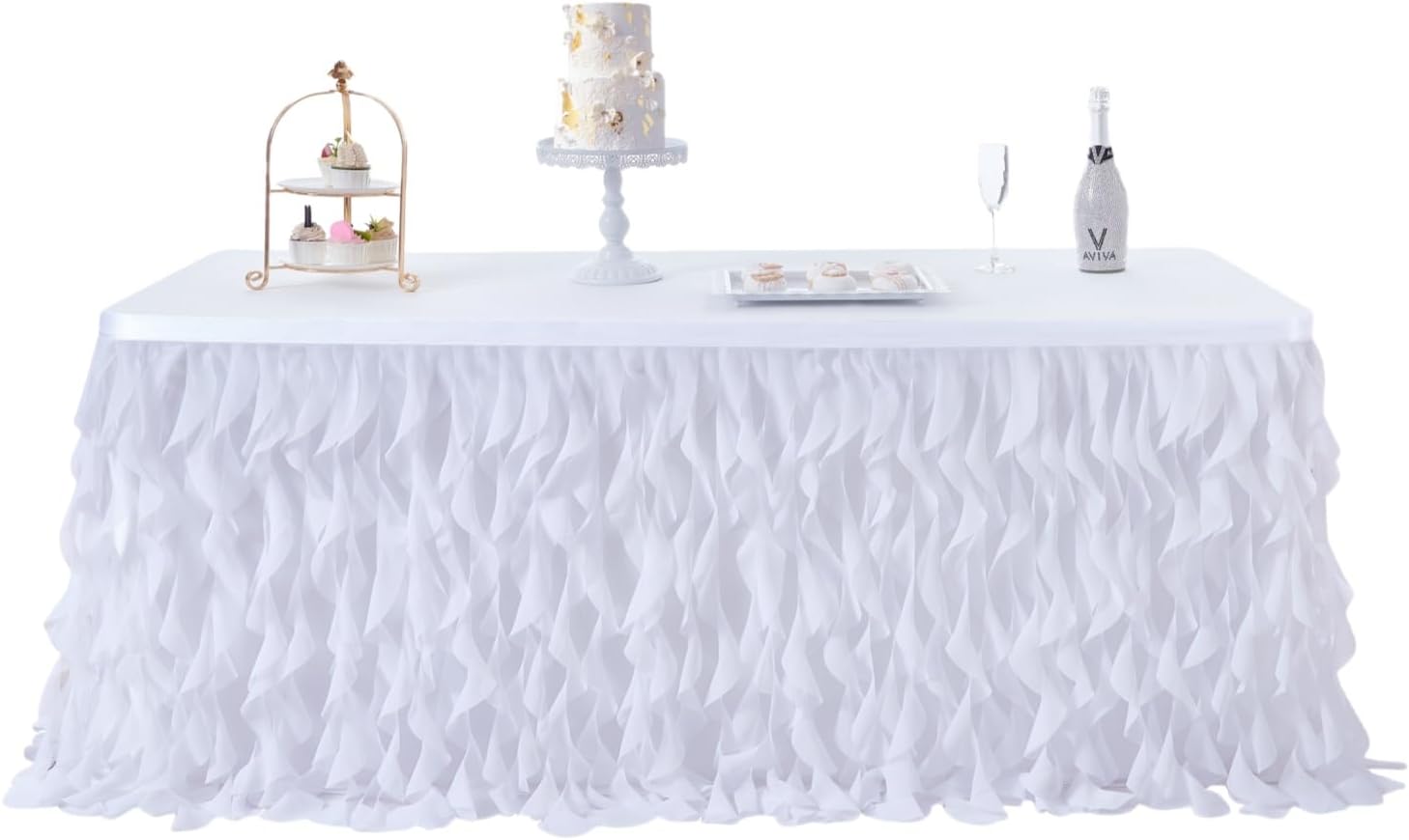 Amazon.com: QueenDream Dusty Rose 6ft Table Skirt for Rectangle Tables ...
