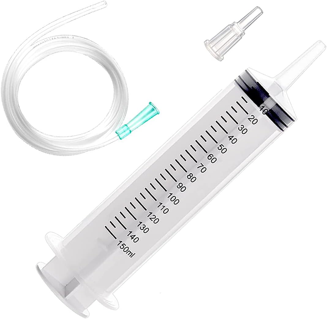 Changlesu 150 ml Syringe Reusable Liquid Syringe with 19cm Tube Plastic ...