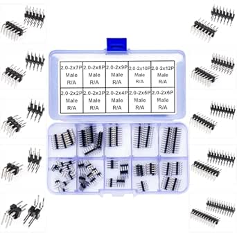 Amazon.com: Yoeruyo Pin Headers 2.0mm Header Connector Kit, 2 Row Male Header Pins 2P 3P 4P 5P ...