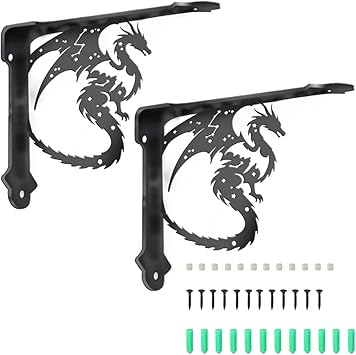 Amazon.com: PRESSINART 2Pcs Ornamental Shelf Support Brackets ...