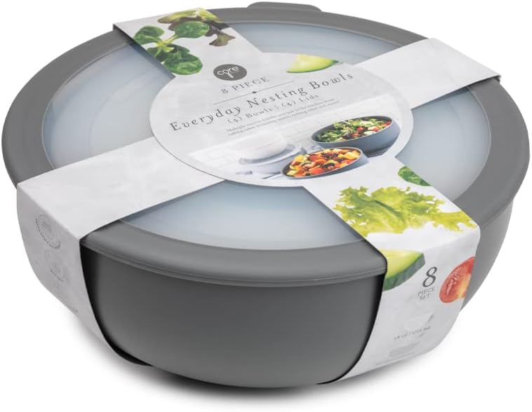 Amazon.com: Core Kitchen Everyday Nesting Grey 12 x 12 Polypropylene ...