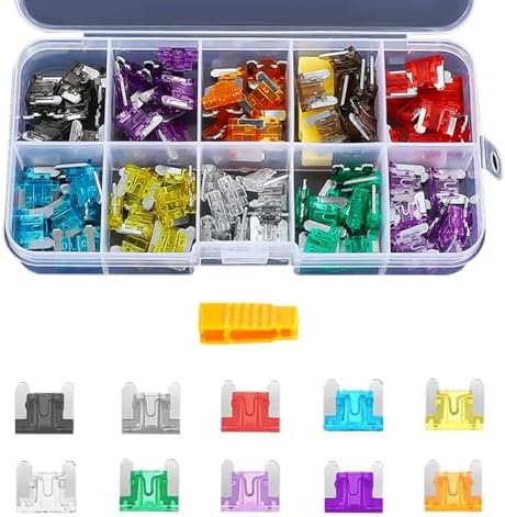 100 Pcs Auto Car Low Profile Blade Fuse Assortment Kit,(2A/3A/5A/7.5A ...