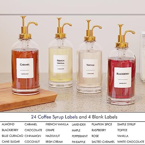 Snapklik.com : 254oz Coffee Syrup Dispenser Set - 2 Glass Bottles