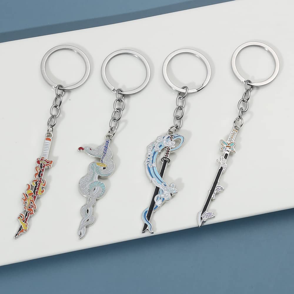 Snapklik.com : K 4 PCS Anime Demon Nichirin Slaye Sword Keychain Kamado ...