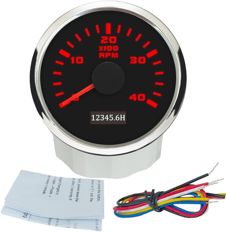 Amazon.com: ELING 2" Waterproof Diesel Tachometer 0-4000 RPM Gauge Kit ...