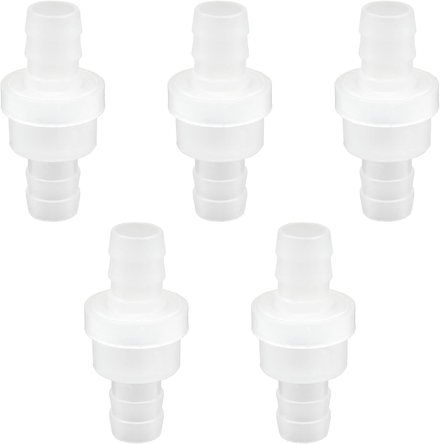 Yoohey 1/4" PVDF Check Valve, 5-Pack, 6mm, 2-Port, Barb Connection ...