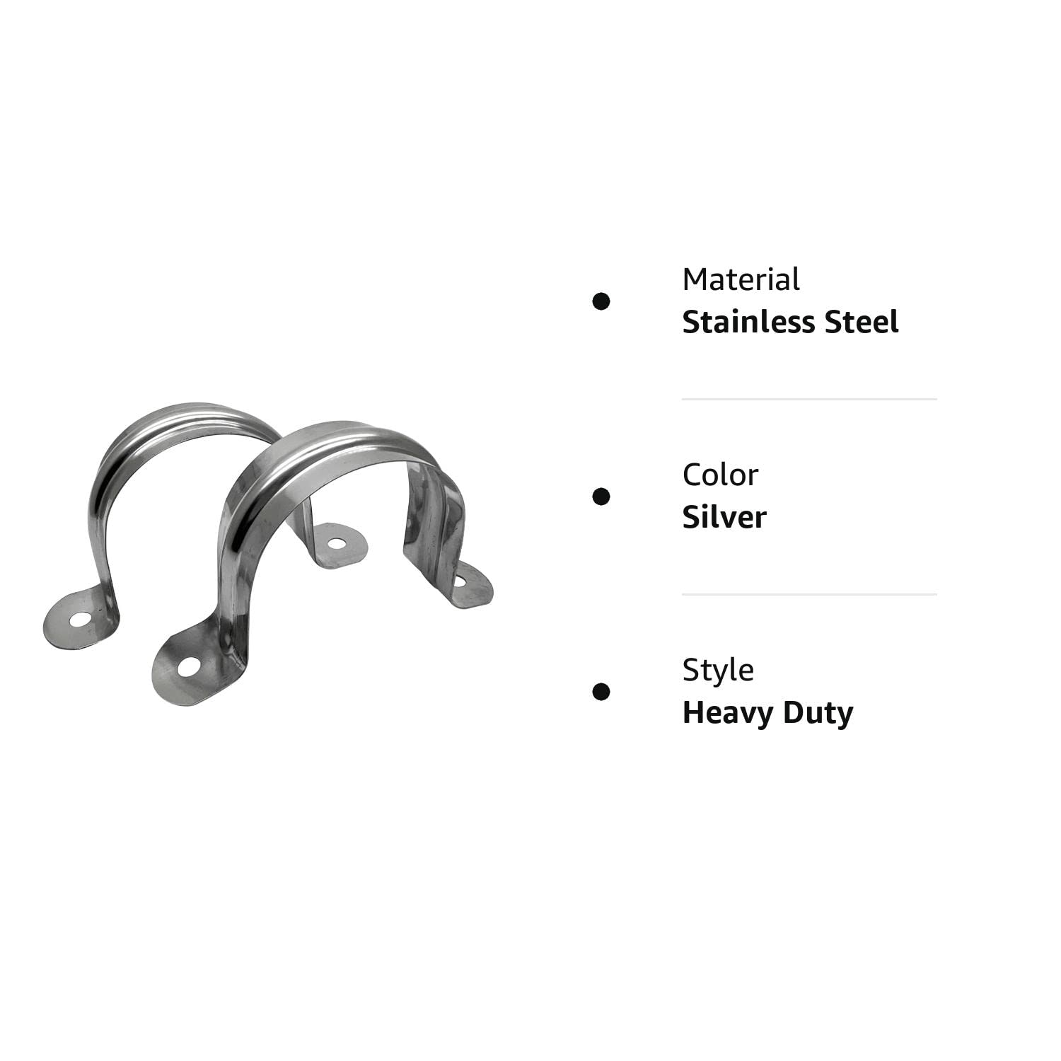 Snapklik.com : NGe 2Inch U Bracket Tube Clip Pipe Strap Clamp Stainless ...