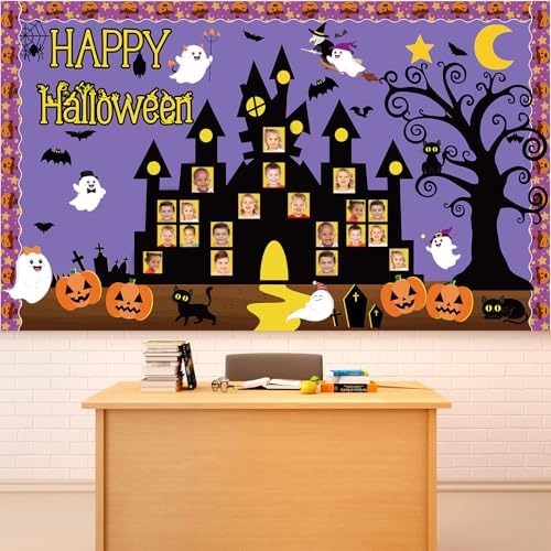 Amazon.com : Halloween Bulletin Board Decorations Halloween Castle DIY ...