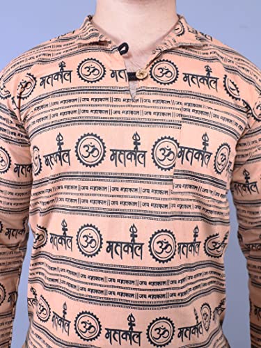 Buy The Printex India Mahakal Design Om Print mahadev Short Kurta for ...