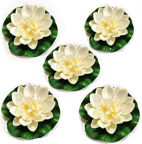 FFNIU Lily Pad for Ponds, 9 PCS Artificial Lotus, Realistic Water ...