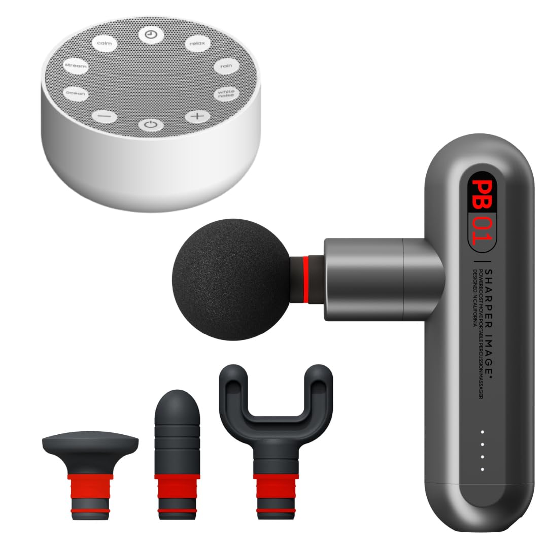 Amazon.com: Sharper Image® Relaxation & Recovery Bundle – Powerboost Move Deep Tissue Percussion ...