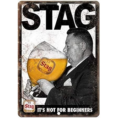 Amazon.com: FlowerBeads Tin Bar Signs Funny Stag Beer Wall Decor, Metal ...