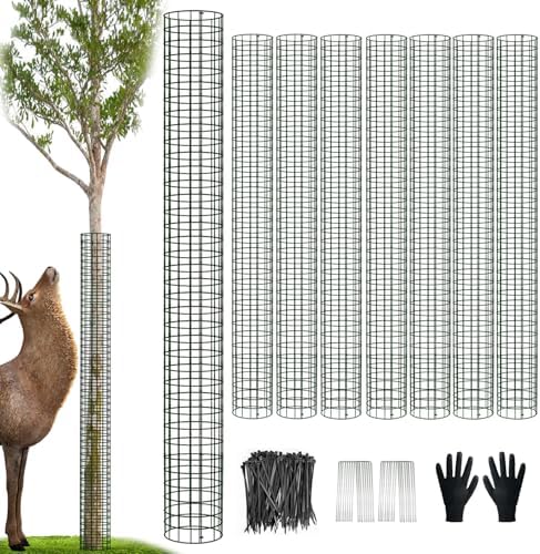 Amazon.com : chicarry 48" Metal Tree Trunk Protector, 8 Pack Mesh Tree ...