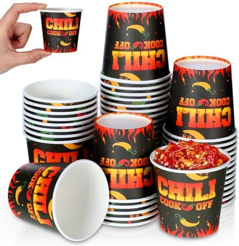 Amazon.com : Teenyyou 50 Pcs 4 oz Chili Cook off Decorations Mini Chili ...