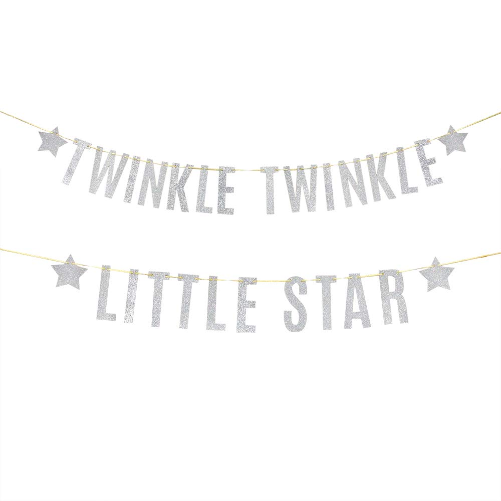 Buy Silver Twinkle Twinkle Little Star Banner, Baby Shower, Gender ...