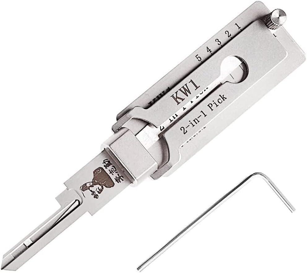 KW1 2 in 1 Stainless Steel Key Decoder Lock Picking Tool, Precision ...